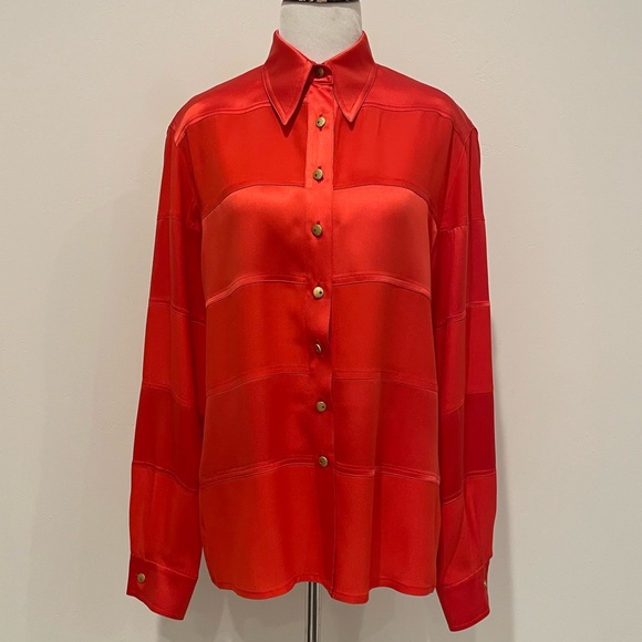 Escada | Tops | Escada Red Silk Top | Poshmark
